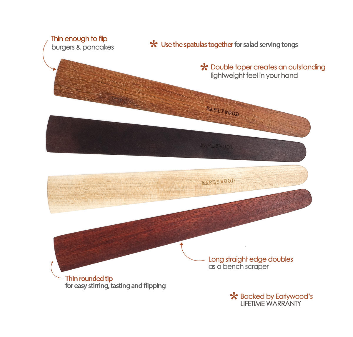 Modern Wooden Spatula Set - Earlywood