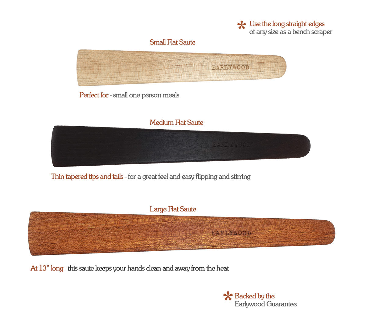 thin wooden spatula set - Earlywood