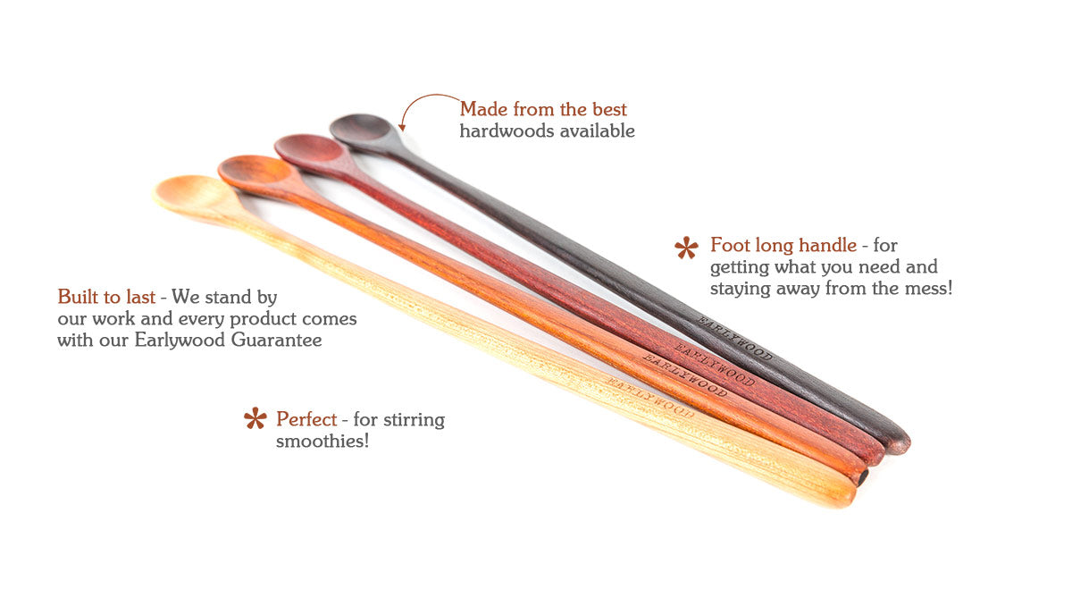 long handled wooden tasting spoon set - Earlywood